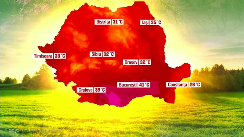 Temperaturi tropicale în România. Vor fi 41 de grade, apoi vremea se va schimba radical. „Ne ...